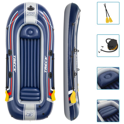 Bestway Hydro-Force Inflatable Boat Blue Fishing Rowing Rafting Dinghy ...