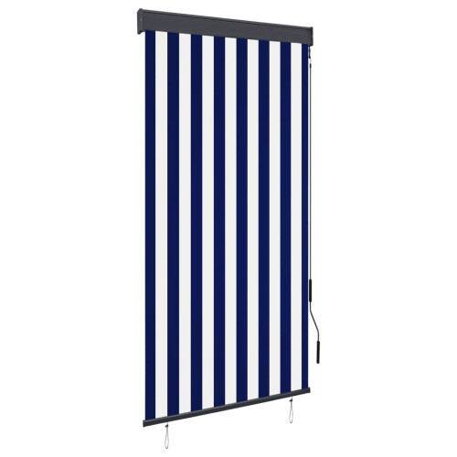 vidaXL Outdoor Vertical Roller Blind 80cm Blue and White Balcony Shade ...