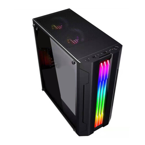 Gaming Case ATX Computer PC Cases with 280mm LED Rainbow Fan Desktop ...