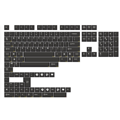KBDfans Epbt 153 Keys Black Keycaps Cherry Profile Sublimation ABS Two ...