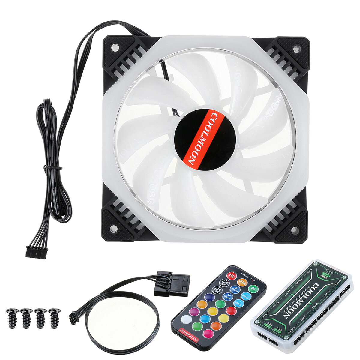 Computer PC Cooler Cooling Fan RGB LED Multicolor mode 12cm Quiet ...