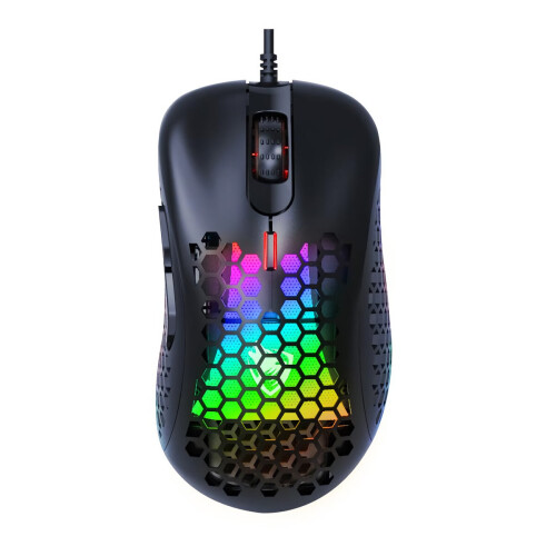 T WOLF G540 Gaming Mouse USB Wired 6400DPI 6 Buttons Honeycomb Hollow Holes RGB Breathing Light ...