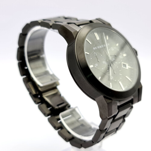 NEW BURBERRY BU9354 MENS BLACK GREY DIAL THE CITY CHRONOGRAPH WATCH on ...