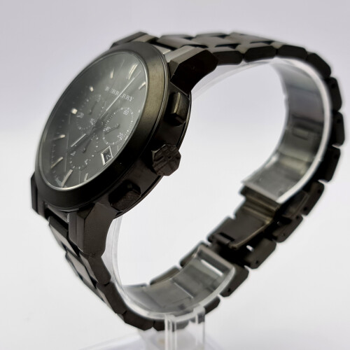 NEW BURBERRY BU9354 MENS BLACK GREY DIAL THE CITY CHRONOGRAPH WATCH on ...