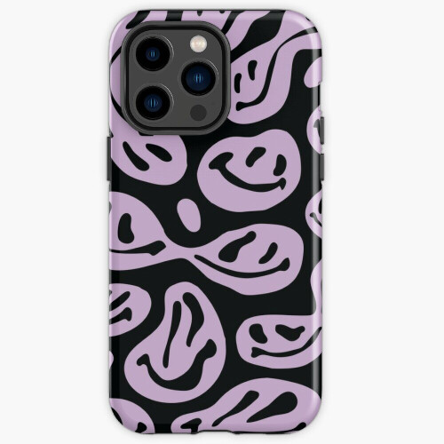 Phone Case Purple Melted Smiley Faces for iPhone Samsung 14 13 12 11 ...