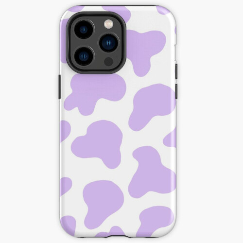 Phone Case Pastel Purple Cow Print for iPhone Samsung 14 13 12 11 Plus ...