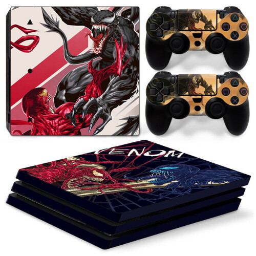 Marvel Venom Spider Man Skin Sticker for PS4 Slim Console and 2 ...