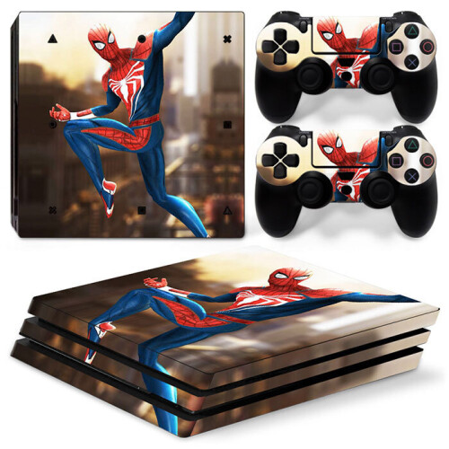 Marvel Spider Man Lron Man Skin Sticker for PS4 Slim Console and 2 ...