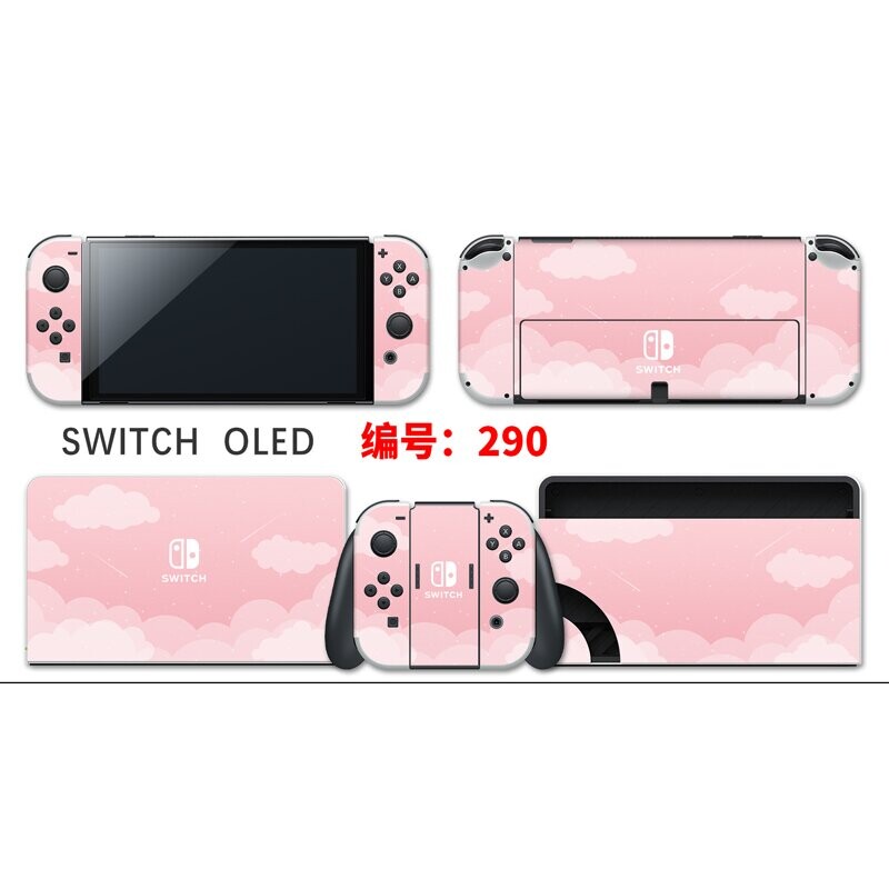 Cute Pink Cloud Starry Moon Cat Dog Skin Sticker For Nintendo Switch ...