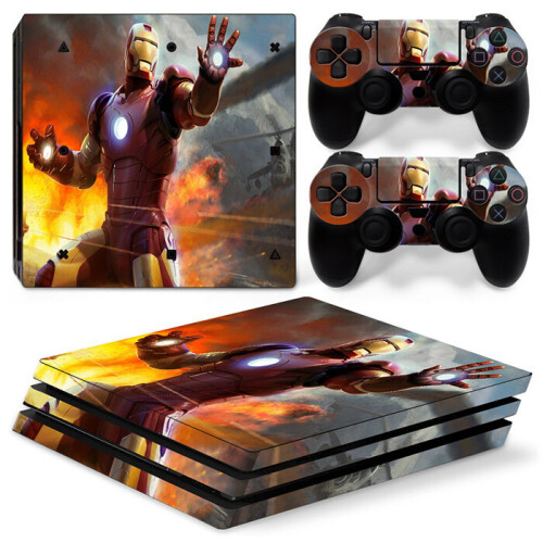 Marvel Lron Man Hulk Spider Man Skin Sticker for PS4 Slim Console and ...