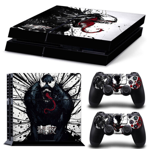 Venom Spider Man Skin Sticker for PS4 Slim Console and 2 Controllers ...