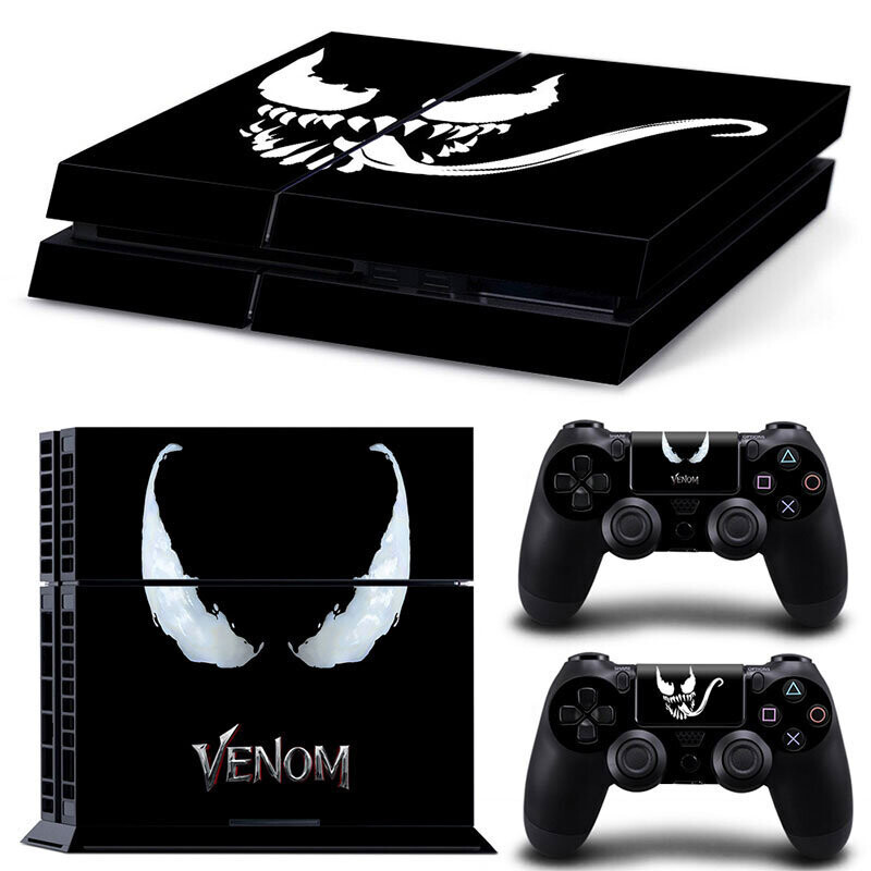 Venom Spider Man Skin Sticker for PS4 Slim Console and 2 Controllers ...