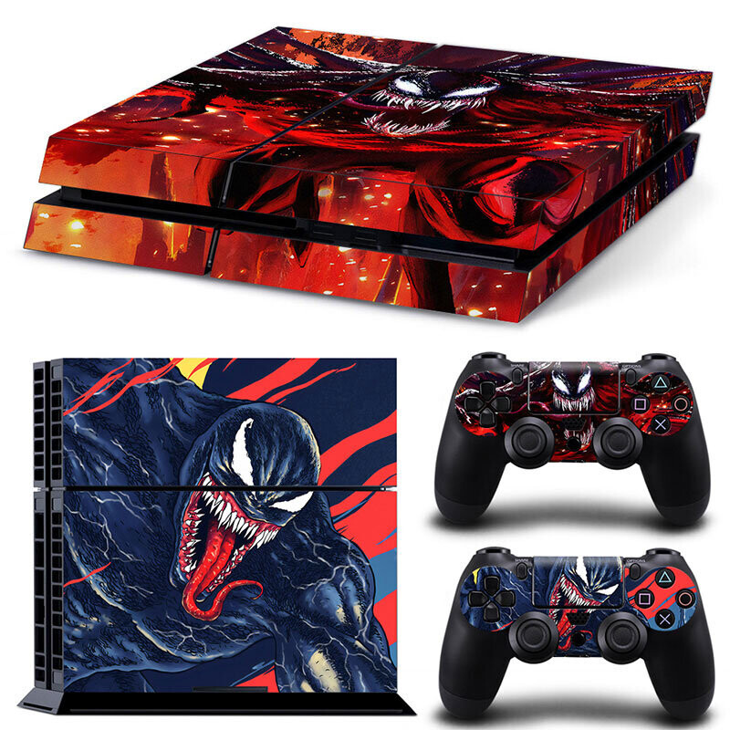 Venom Spider Man Skin Sticker for PS4 Slim Console and 2 Controllers ...