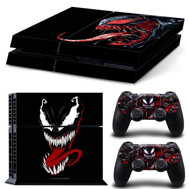 Venom Spider Man Skin Sticker for PS4 Slim Console and 2 Controllers ...