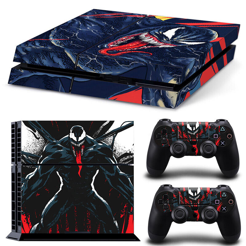 Venom Spider Man Skin Sticker for PS4 Slim Console and 2 Controllers ...