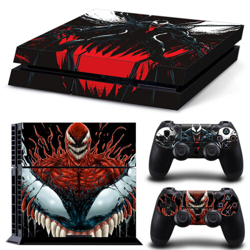 Venom Spider Man Skin Sticker for PS4 Slim Console and 2 Controllers ...