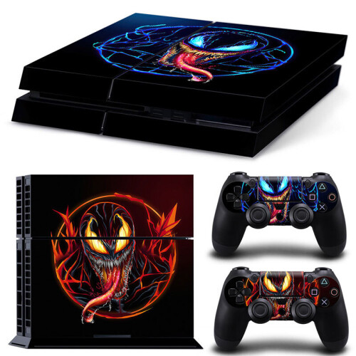 Venom Spider Man Skin Sticker for PS4 Slim Console and 2 Controllers ...