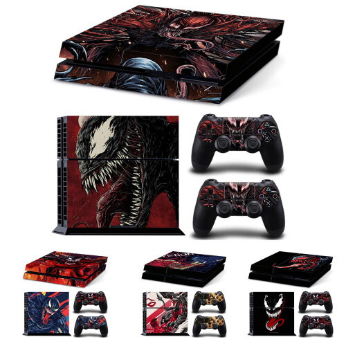 Venom Spider Man Skin Sticker for PS4 Slim Console and 2 Controllers ...