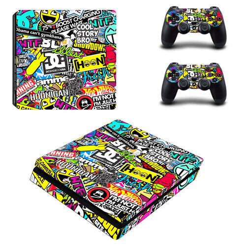 Graffiti Booming PS4 Slim Skin Sticker Decal For Sony PS4 PlayStation ...