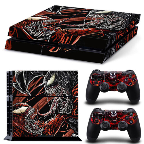 Venom Spider Man Skin Sticker for PS4 Slim Console and 2 Controllers ...