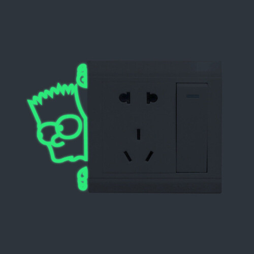 Simpson Head Stickers Carved Luminous Switch Stickers Living Room ...