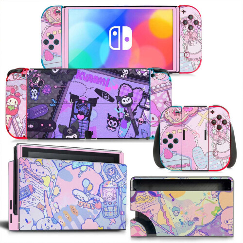 Cartoon Kuromi Cinnamoroll PURIN Skin Cover Sticker Decal for Nintendo ...