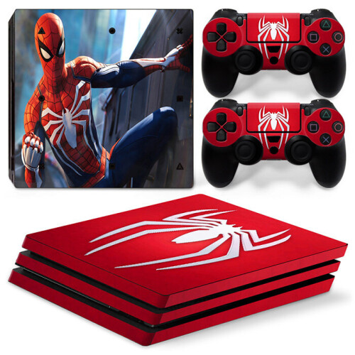 Marvel Spider Man Lron Man Skin Sticker for PS4 Slim Console and 2 ...