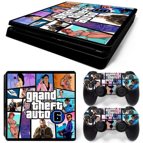 For PS4 Slim GTA Grand Theft Auto PVC Skin Sticker Decal Cover Console ...