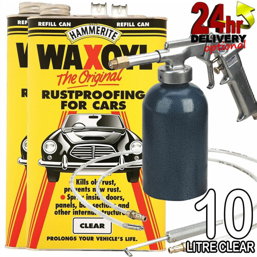 Hammerite 10litre Clear WaxOyl + Sealey Wax Injection Gun Rust Prrof ...