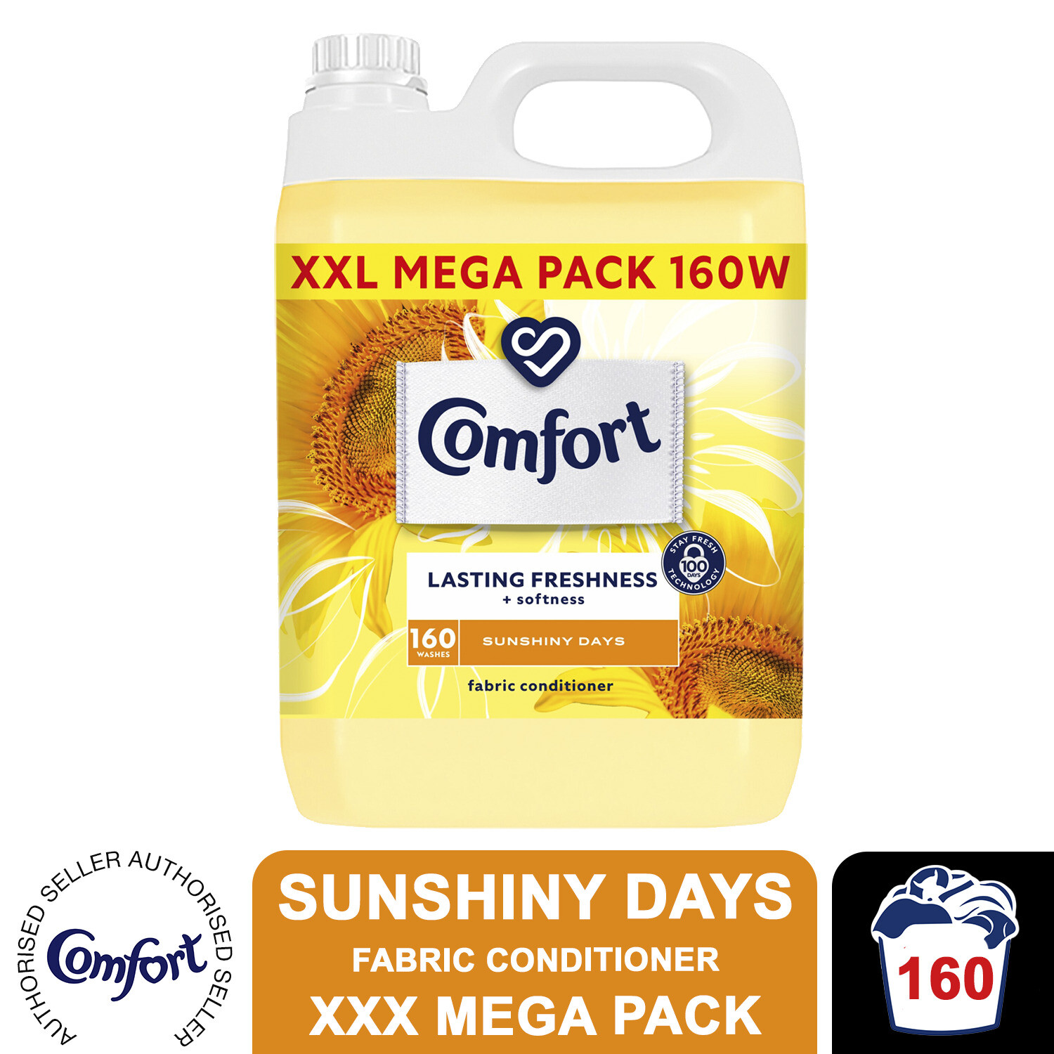 (Sunshiny Days) Comfort Fabric Conditioner XXL Mega Pack, 160W on OnBuy