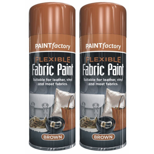2 x 200ml Flexible Fabric Spray Paint Leather Textile Clothes Fast Dry ...
