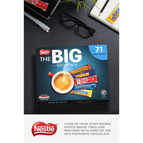 The Big Biscuit Box, 71 x Chocolate Bars, Kitkat, Yorkie, Toffee Crisp ...