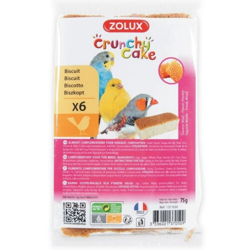 Zolux Crunchy Cake Honey Biscuits for Birds (6 pcs) on OnBuy