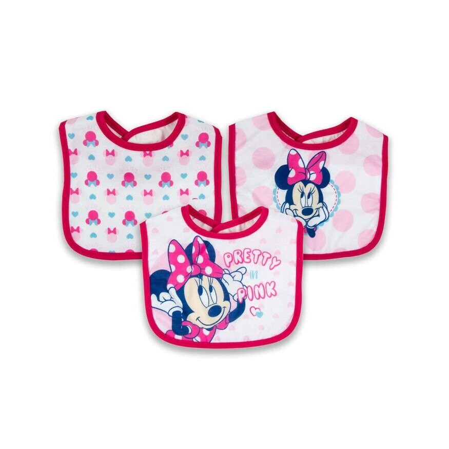 Disney Minnie Mouse Washable Waterproof Cotton Bibs For Babies, Pack o ...