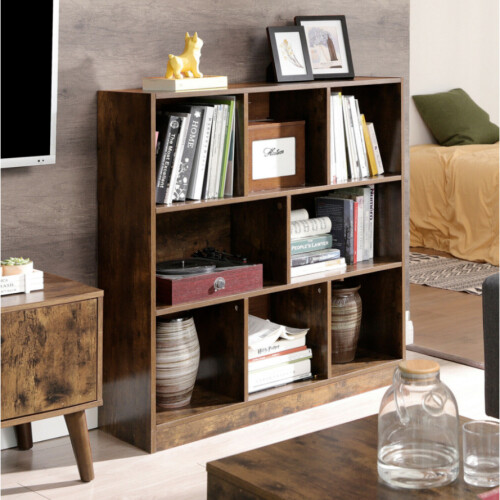 Rustic Cube Bookcase Industrial Vintage Style Display Cabinet Storage ...