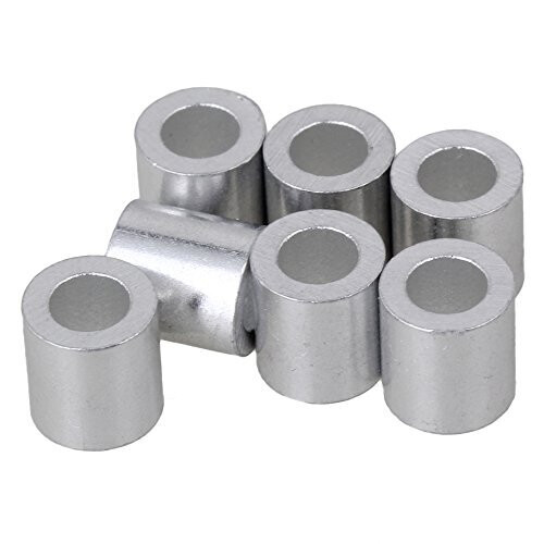 4mm Round Holes Silver M4 Ferrules Aluminum Crimping Loop Sleeve for ...