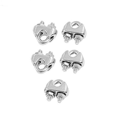 Stainless Steel Saddle Clamp Cable Clip for 3mm Wire Rope 5Pcs on OnBuy
