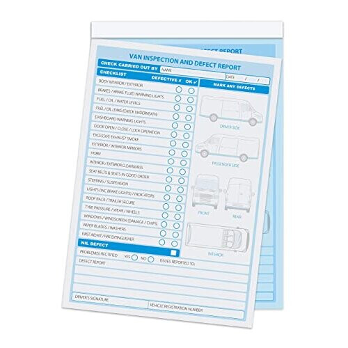 A5 Van defect Check List Book 2 Part Duplicate on OnBuy