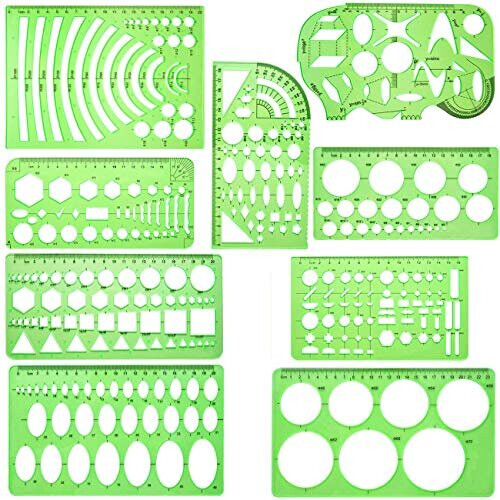 9 Pcs Geometric Drawing Templates Ellipse Template Circle Template ...