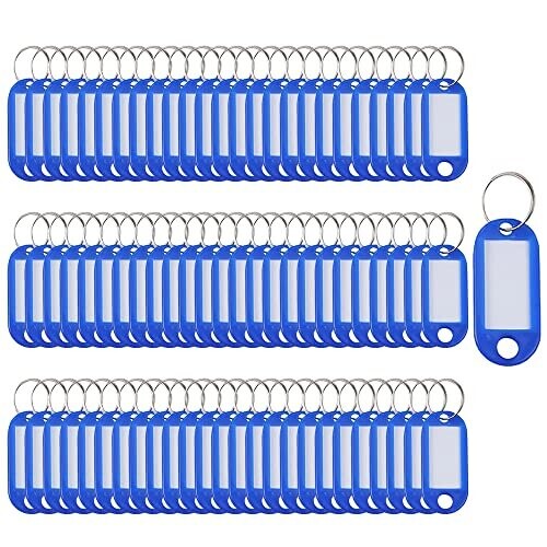 Key Tags SENRISE 100 Pieces Keyring Tags Key Labels Plastic Key Fobs Id ...