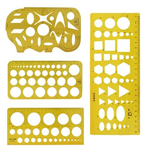 Geometric Drawing Template 4 Pcs Plastic Geometry Stencil Set for ...