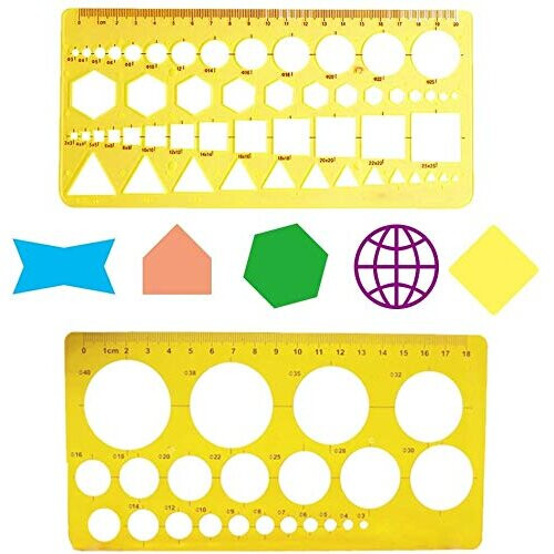 Geometric Drawing Template 4 Pcs Plastic Geometry Stencil Set for ...