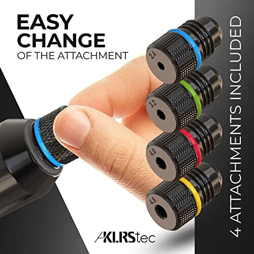 KLRStec Professional Rivet Gun Kit incl 120 Pop Rivets and 4 HSS Drills ...