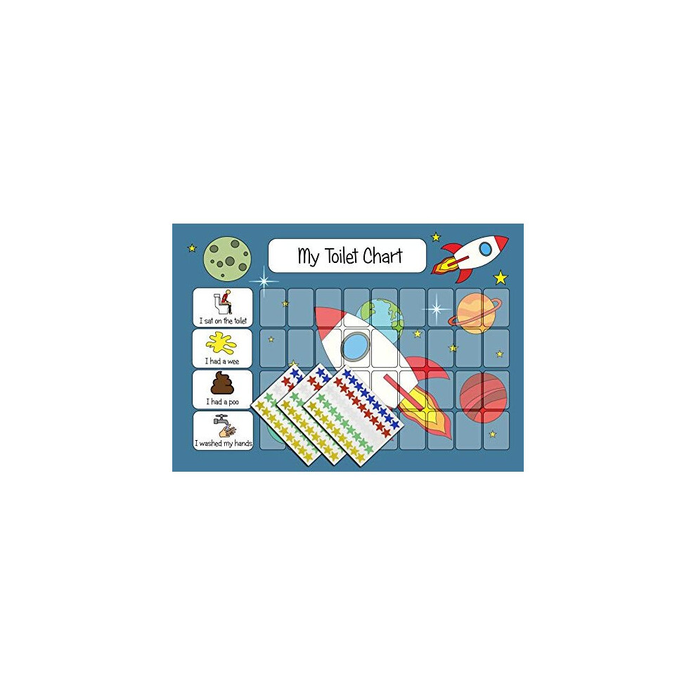 Potty Training Reward Chart for Boys Girls Toddlers Space Themed Potty ...