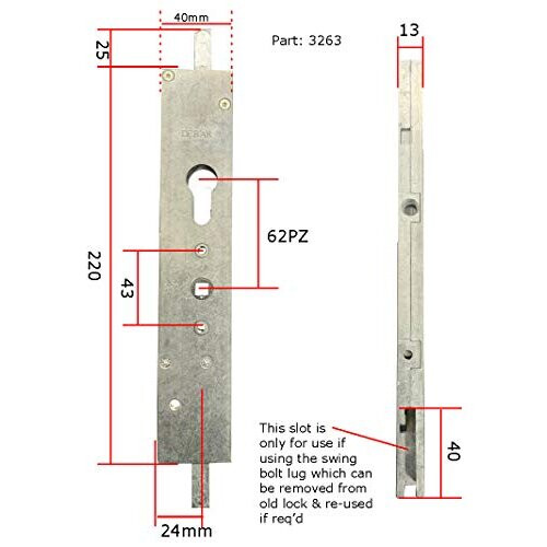 Debar Bifold Sliding Door Lock DBLK01 Intermediate Centre Lock Case on ...