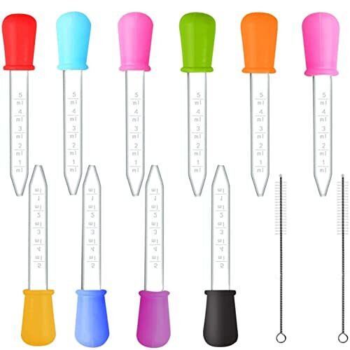 10 PCS Liquid Droppers Silicone and Plastic Eye Droppers Pipettes 5ML ...