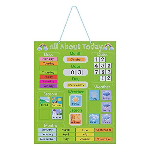Kids Magnetic Calendar Early Years Learning Weather Date Month Day ...