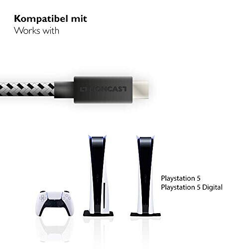 2x PS5 Controller Charging Cable FastCharging PlayStation 5 Controller ...