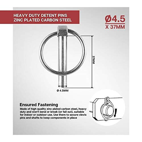 DOJA INDUSTRIAL Quick Release Pins 50 Units 45mm Diameter x 37mm Long ...
