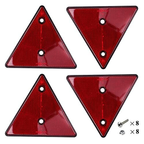 4 pcs Trailer Red Triangle Reflectors Triangle Rear Reflectors for Gate ...